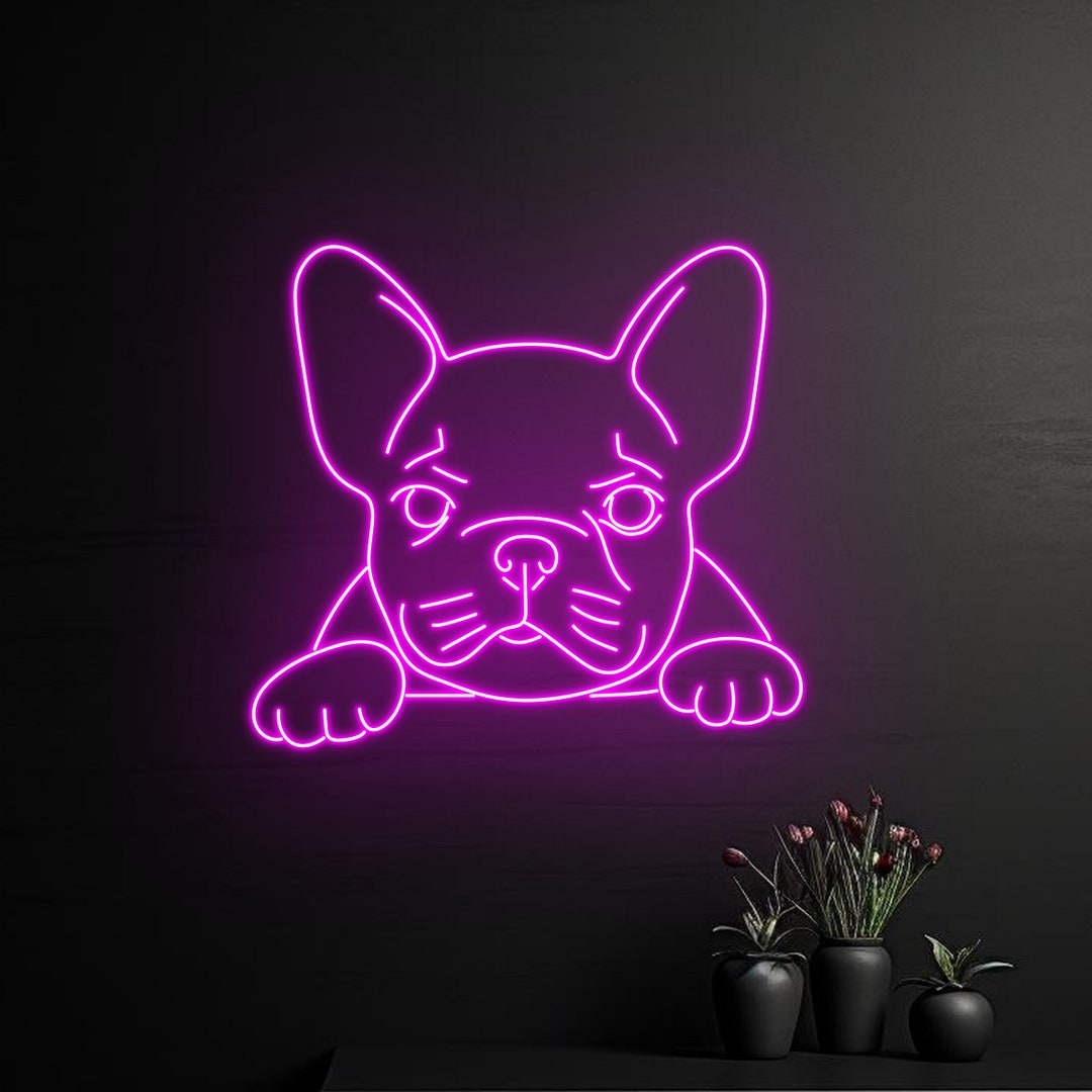 French Bulldog Neon Sign, French Bulldog Led Light, Bull Dog Led Sign ...