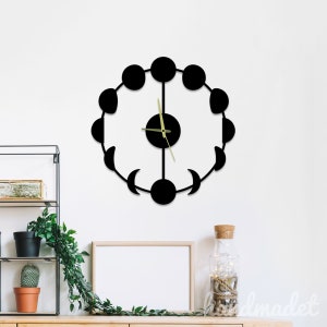 Custom Moon Phases Wall Clock Unique, Year Date Round Wall Clock, Text ...