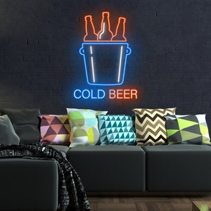 Cold Beer Neon Sign, Cold Beer Led Sign, Custom Neon Sign, Beer Neon ...