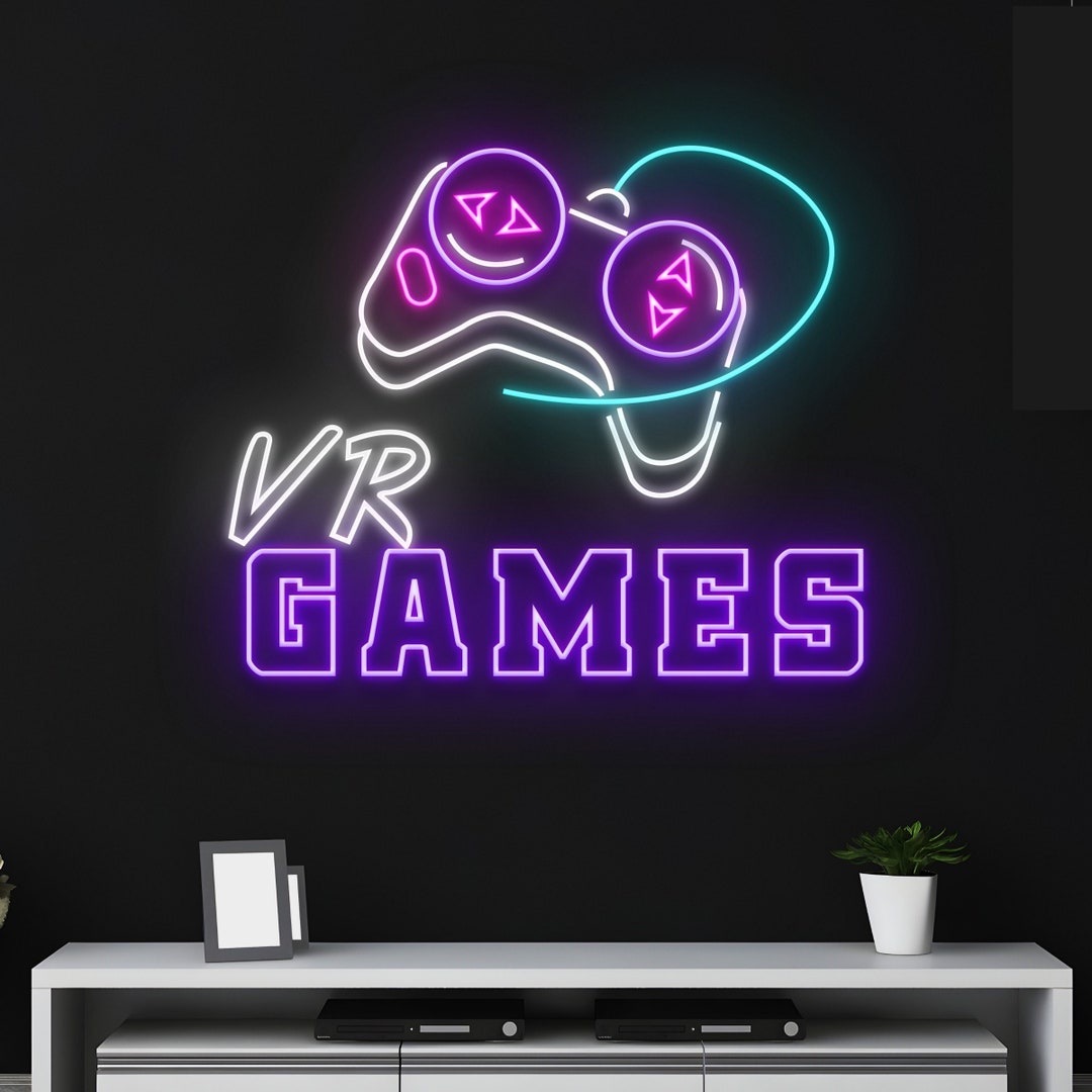 Custom VR Games Neon Sign, Virtual Reality Led Sign, Game Player Led ...