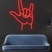 Rock Hand Neon Sign, Rock N Roll Neon Sign Cool Hand Led Light, Hand ...