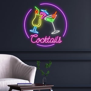 Cocktail Led Sign, Pub Led Sign, Wall Decor, Cocktails Neon Sign ...