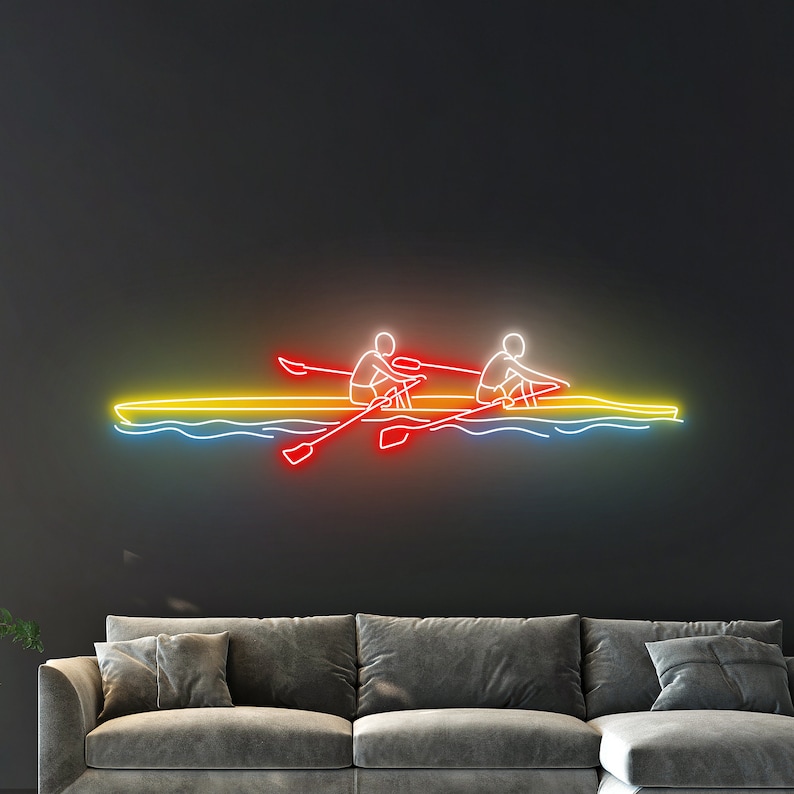 Rowing Boat Neon Sign, Rowing Boat Led Sign, Rowing Boat Man Neon Sign ...
