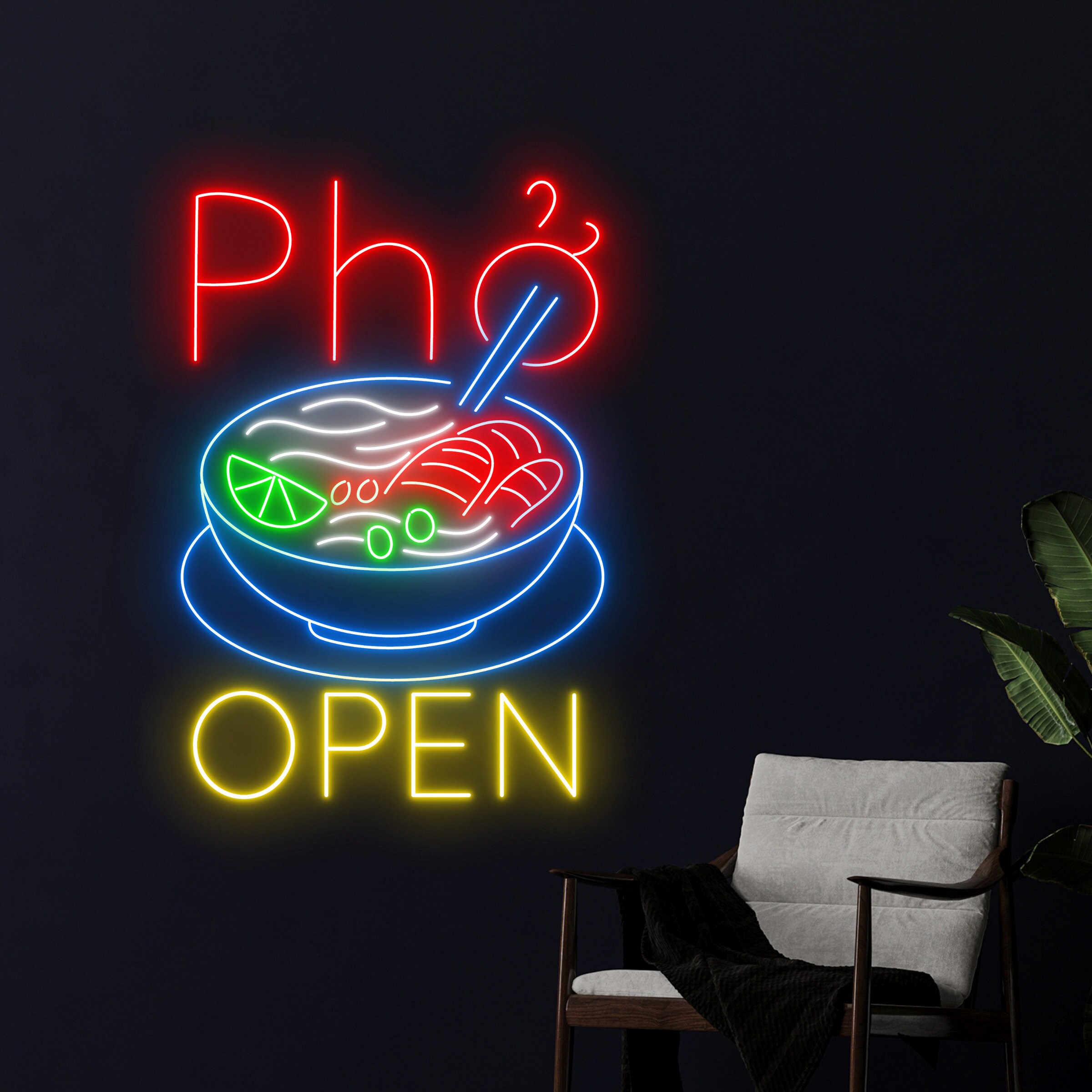 Pho Open Restaurant Neon Sign, Pho Neon Light, Pho Led Light, Pho Led ...