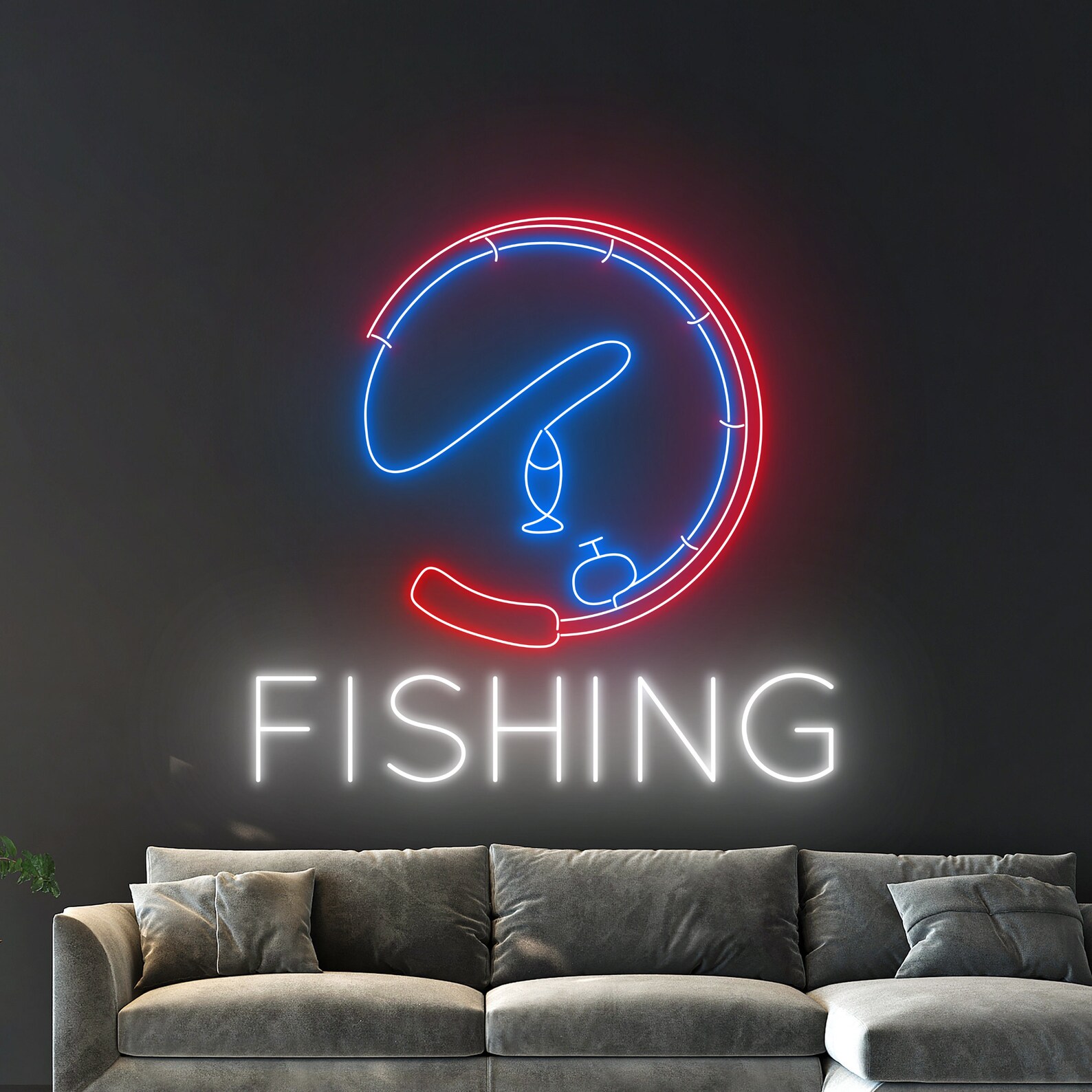 Fishing Neon Led Sign, Fishing Neon Sign, Fisher Led Light, Fisherman ...