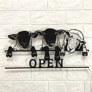 Custom Sheep Farmhouse Metal Wall Art LED Light - Personalized Sheep ...