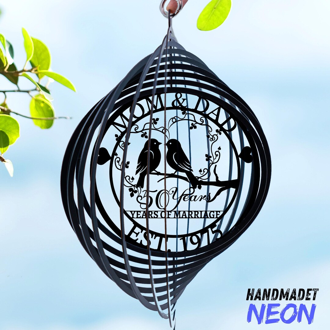 Personalized 50th Anniversary Wind Spinner Gift for Parents, Custom Mom ...