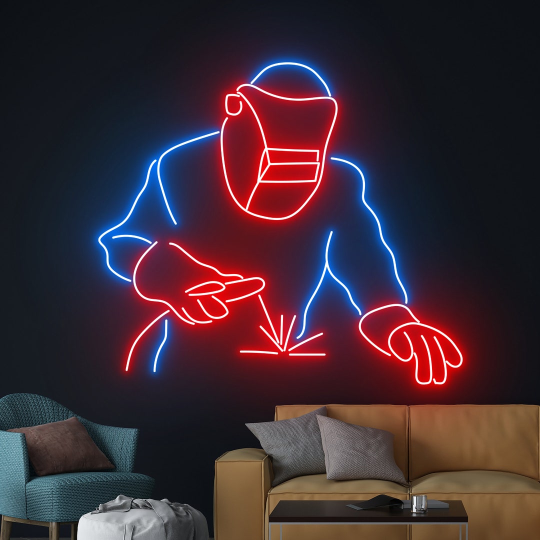 Custom Welding Neon Sign LED Light, Personalized Welder Sign Home Decor ...