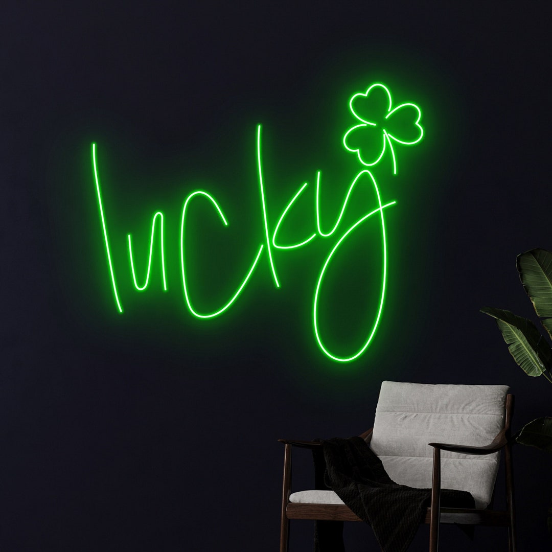 Lucky Neon Sign, Shamrock Neon Light, 3 Leaf Clover Led Light, St ...