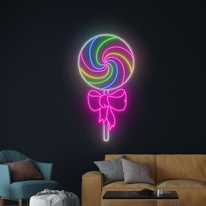Lollipop Neon Sign, Lollipop Led Sign, Lollipop Candy Neon Light, Candy ...