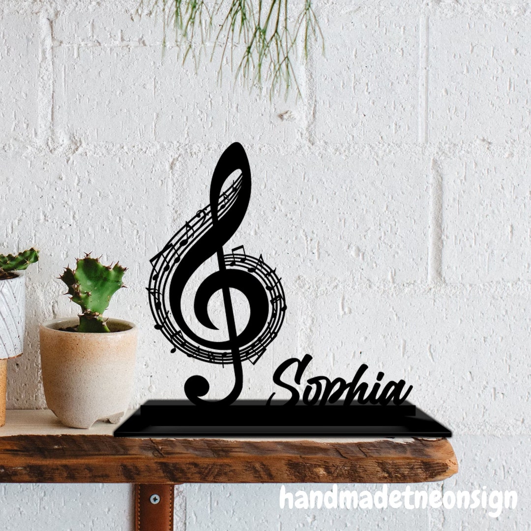 Custom Music Note Table Decor, Music Metal Shelf Decor Home, Musical ...
