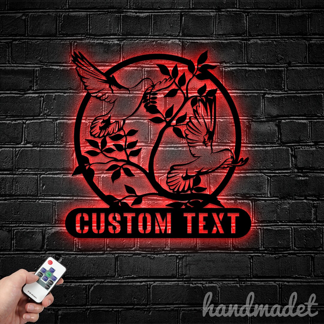 Personalized Dove Metal Wall Sign, Dove Bird Metal Wall Light, Custom ...