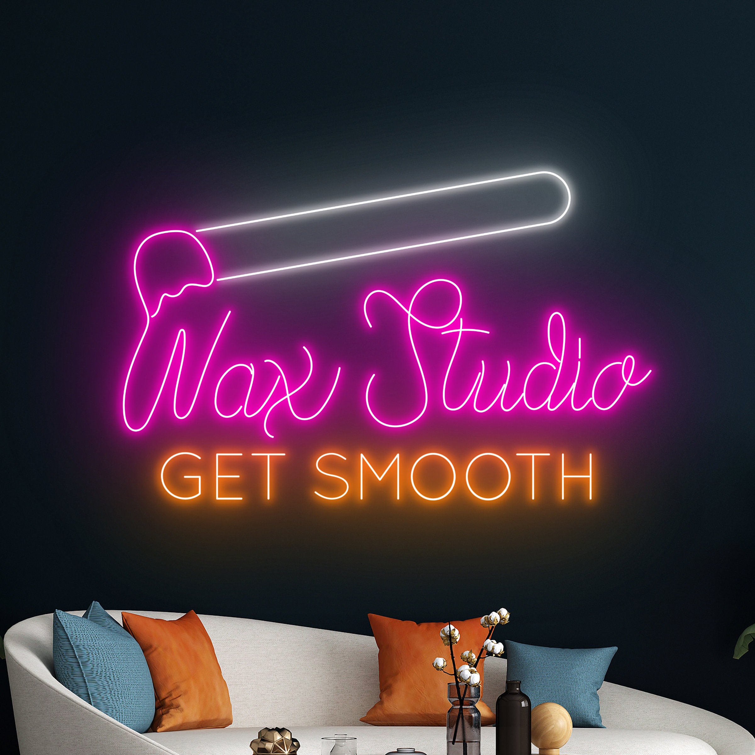 Wax Studio Get Smooth Neon Light, Waxing Neon Sign, Wax Studio Led ...