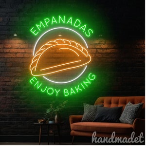 Empanadas Enjoy Baking Neon Wall Sign, Mexican Empanadas Led Wall Light ...