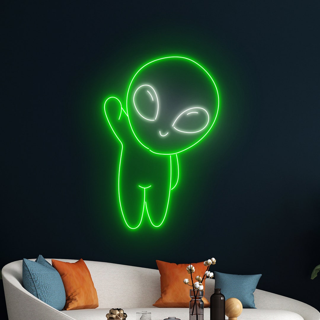 Cute Alien Neon Sign, Custom Alien Led Sign, Alien Neon Light, Alien ...