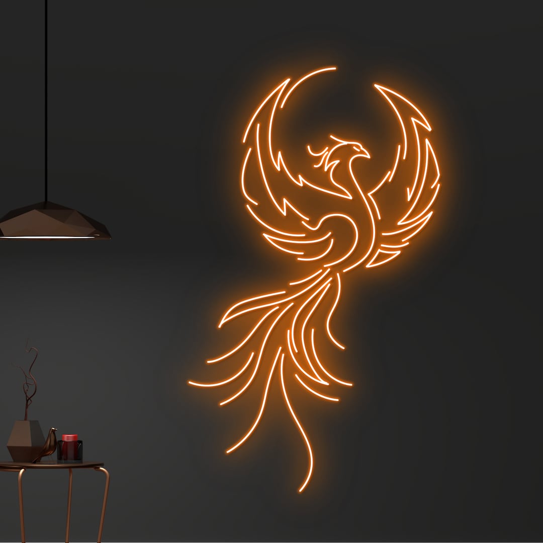 Phoenix Neon Sign Wall Art – LED Light for Living Room, Game Room, Bar ...