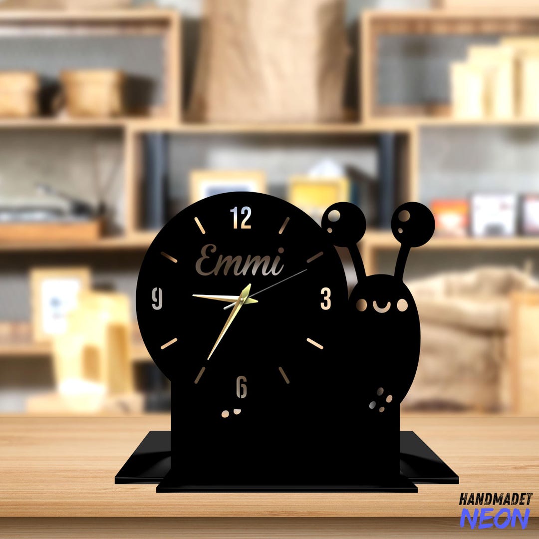 Custom Snail Tabletop Metal Clock, Snail Desktop Clock, Snail Desk ...
