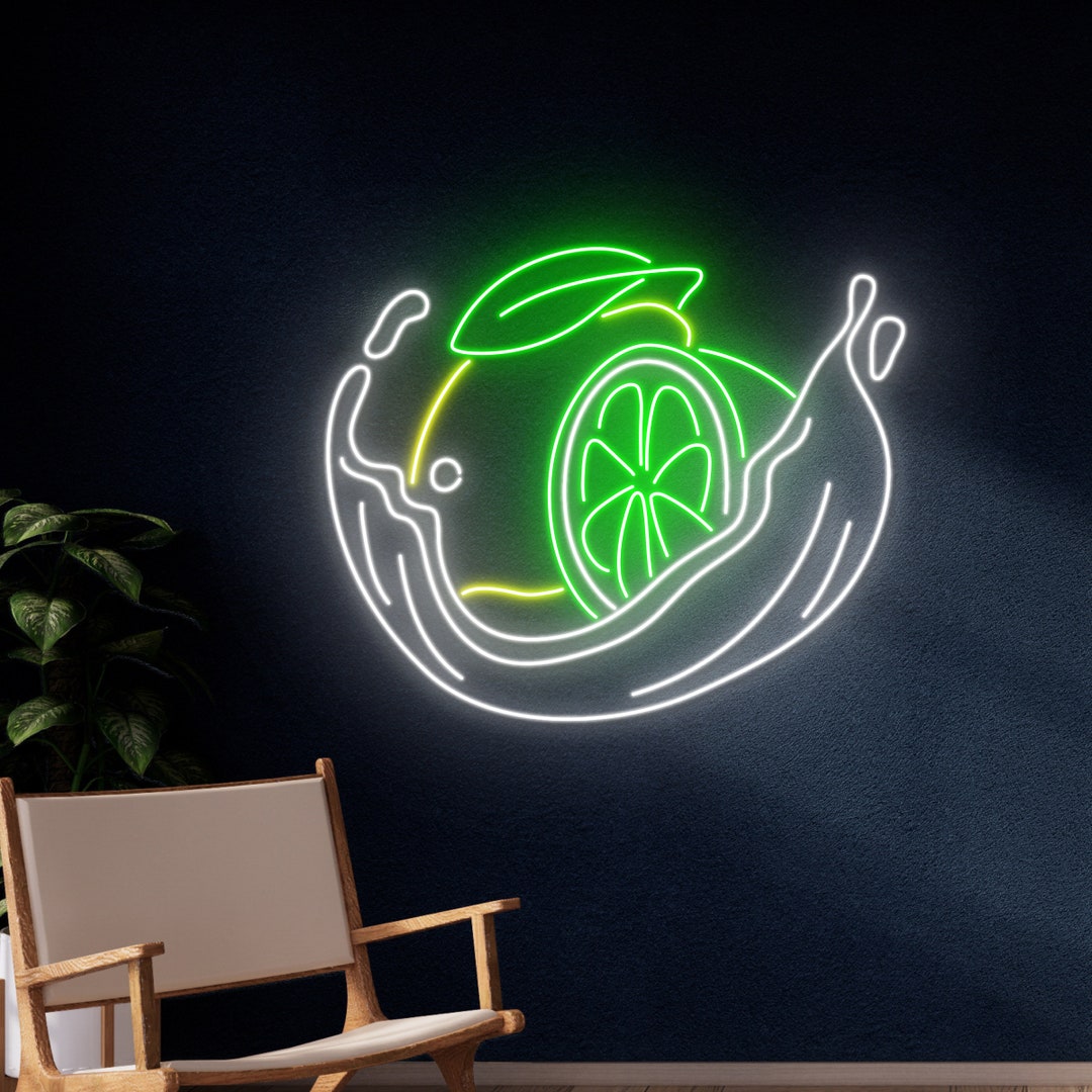 Lemon Liquid Neon Sign, Lemon LED Sign, Lemon Fruit Neon Light, Lime ...
