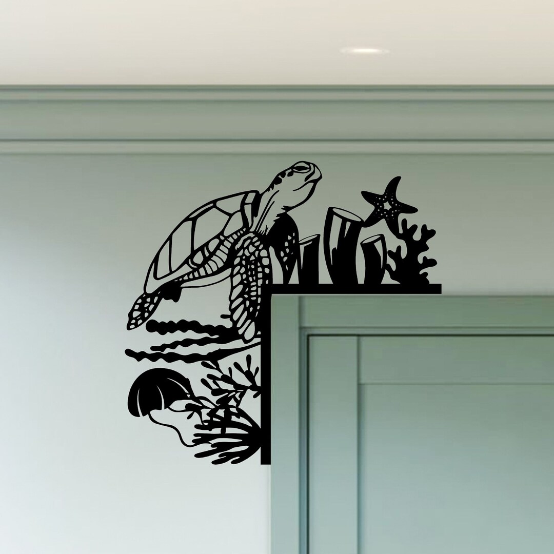 Personalized Turtle Door Corner Metal Wall Art, Turtle Metal Sign Door ...