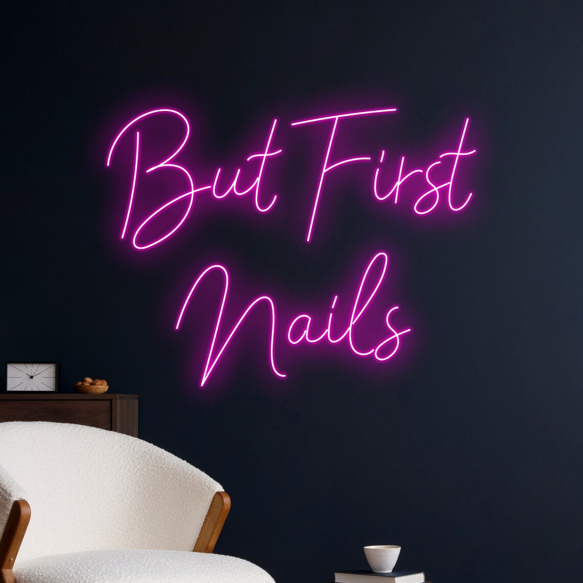 But First Nails Neon Sign, Nail LED Light, Nail Studio Neon Light, Nail ...