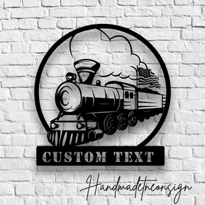 Custom USA Locomotive Train Metal Wall Art With LED Light Personalized ...