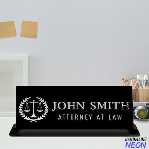 Custom Lawyer Metal Name Plate Justice Scales Name Plate Table Decor ...
