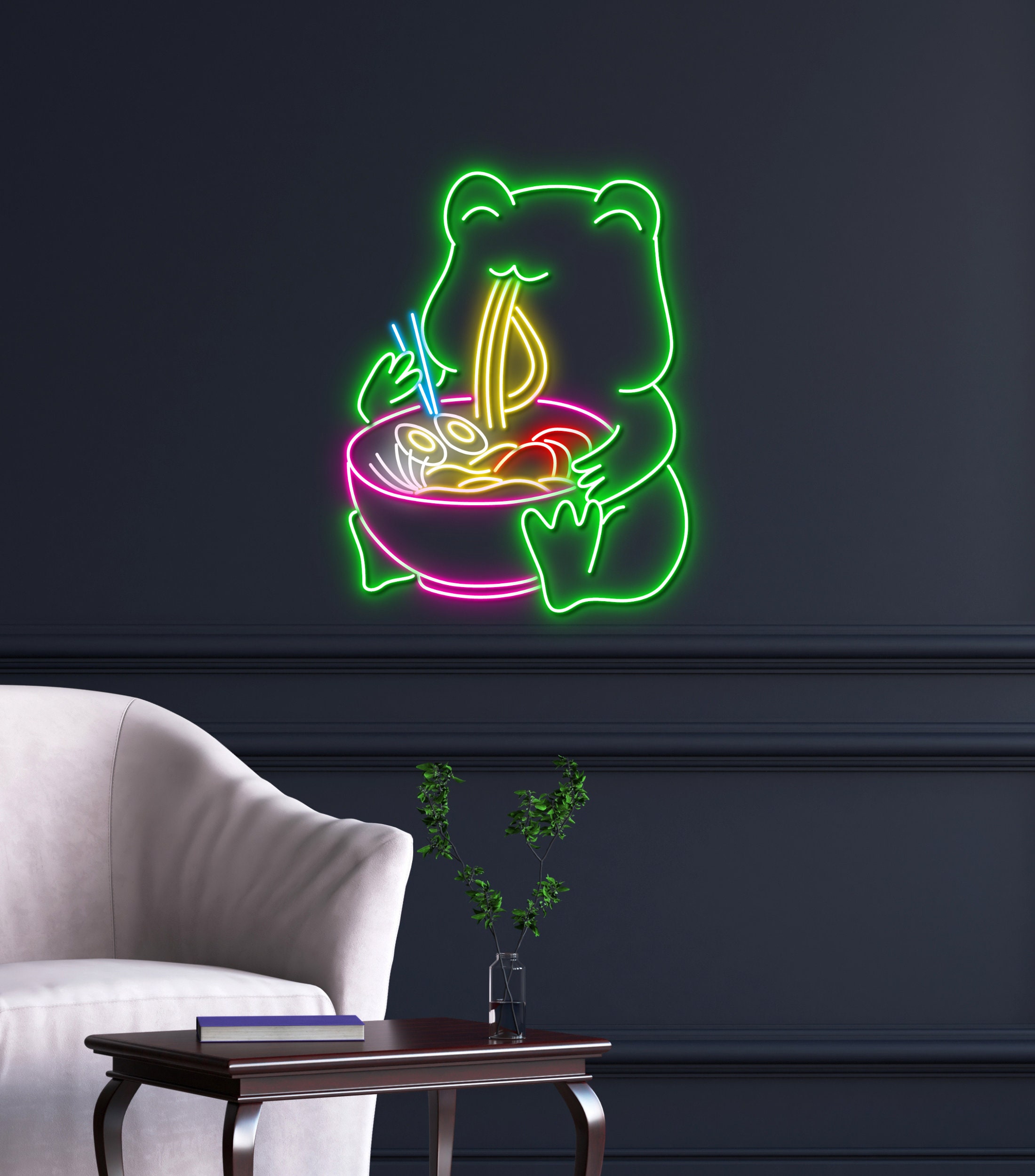 Frog Eating Ramen Neon Sign, Frog Led Sign, Cute Frog Wall Led Lights ...