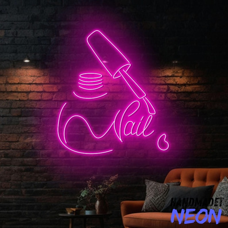 Nails Spa Open Neon Sign, Nails Spa Led Sign, Nails Salon Neon Light ...