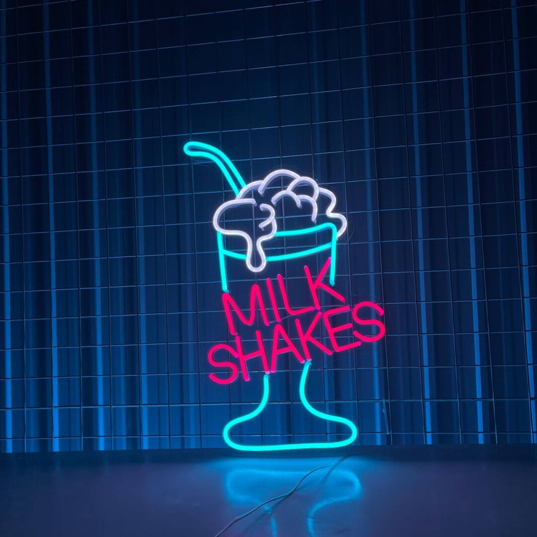 Milkshake Neon Led Sign, Milkshake Neon Sign, Wall Decor, Milkshake Led ...