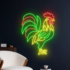 Rooster Neon Light, Chicken Led Light, Rooster Led Sign, Chicken Neon ...