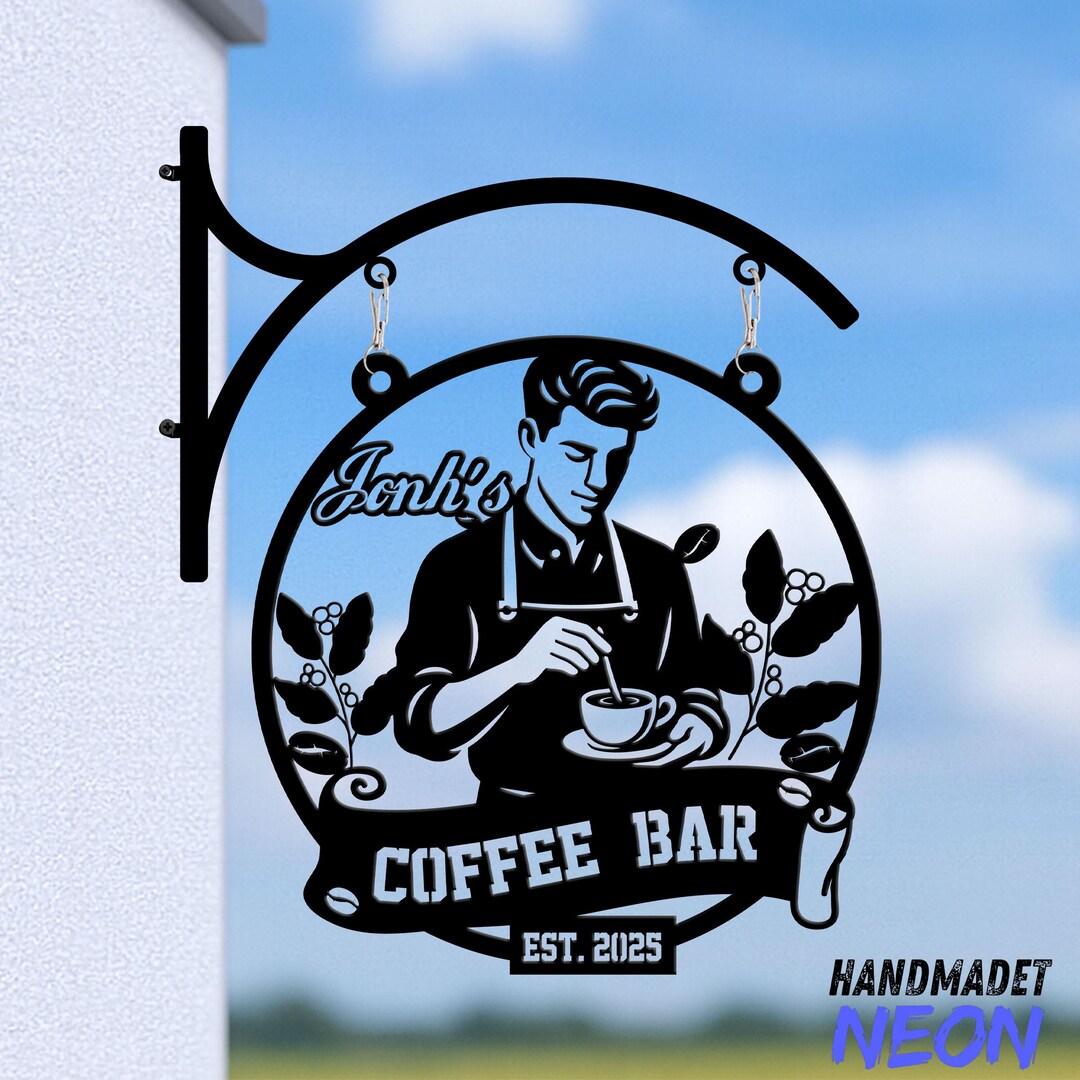 Personalized Coffee Bar Metal Sign: Rustic Cafe Decor - Etsy
