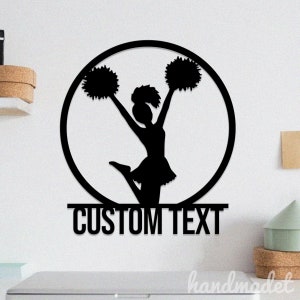 Custom Cheerleading Metal Wall Art LED Light - Personalized Cheerleader ...