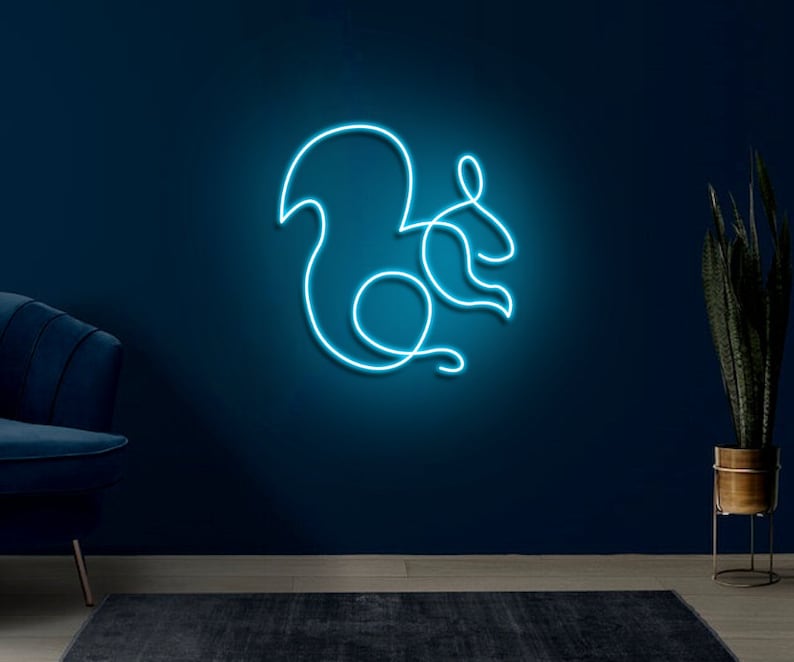 Squirrel Neon Sign Squirrel Led Sign Home Decor Custom Neon - Etsy