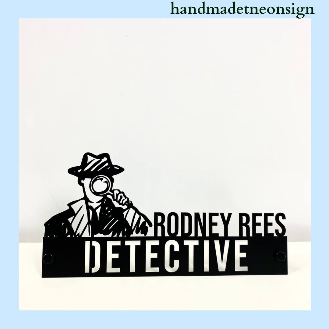 Custom Detective Metal Desk Name Plate, Detective Metal Job Name Plate ...