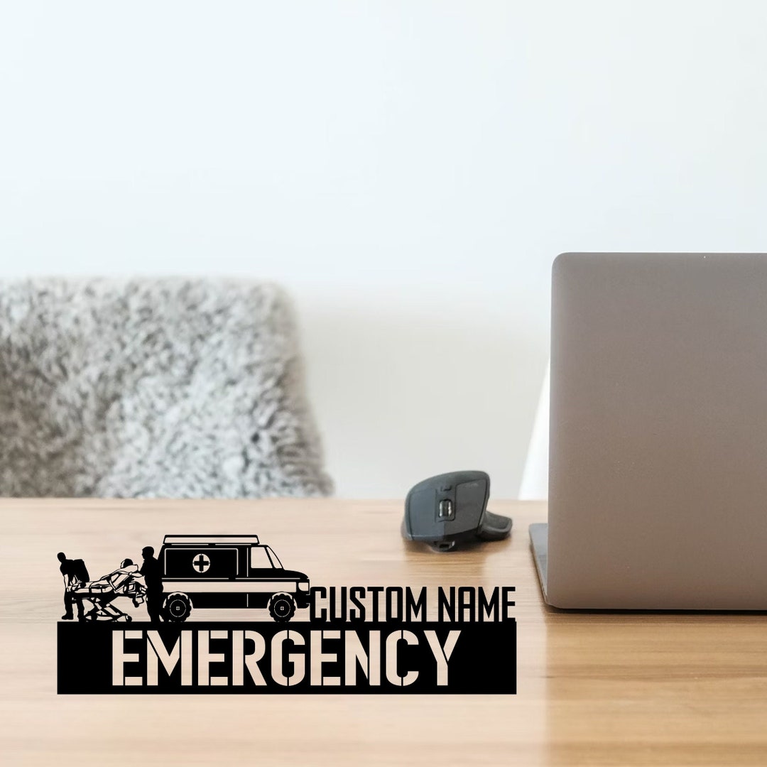 Custom Emergency Ambulance Desk Name Plate, Emergency Ambulance Metal ...