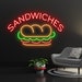 Sandwiches Led Sign, Sandwiches Neon Sign, Wall Decor, Sandwiches Art ...