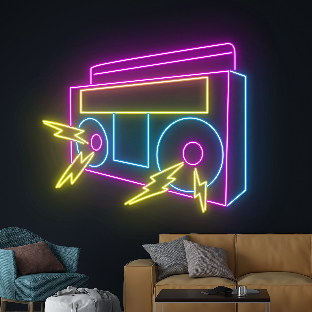 Custom Mixtape Led Sign, Cassette Tape Neon Light, Radio Neon Sign ...