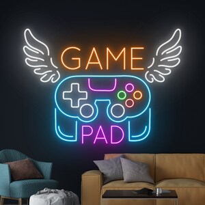 Game Machine Neon Sign, Game Controller Led Sign, Game Player Led Light ...