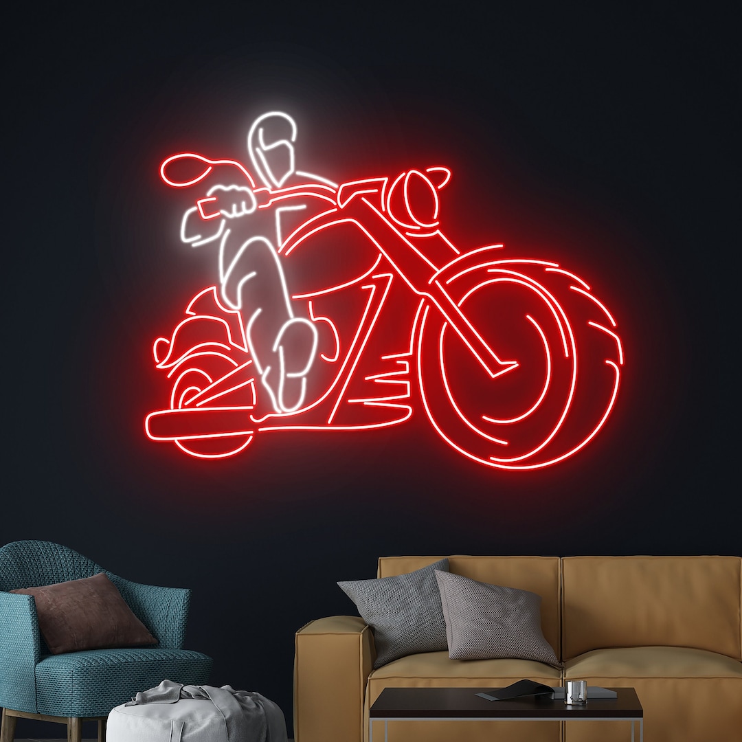 Motorbike Neon Sign, Biker Led Sign, Motorcycle Led Light, Motorsport ...