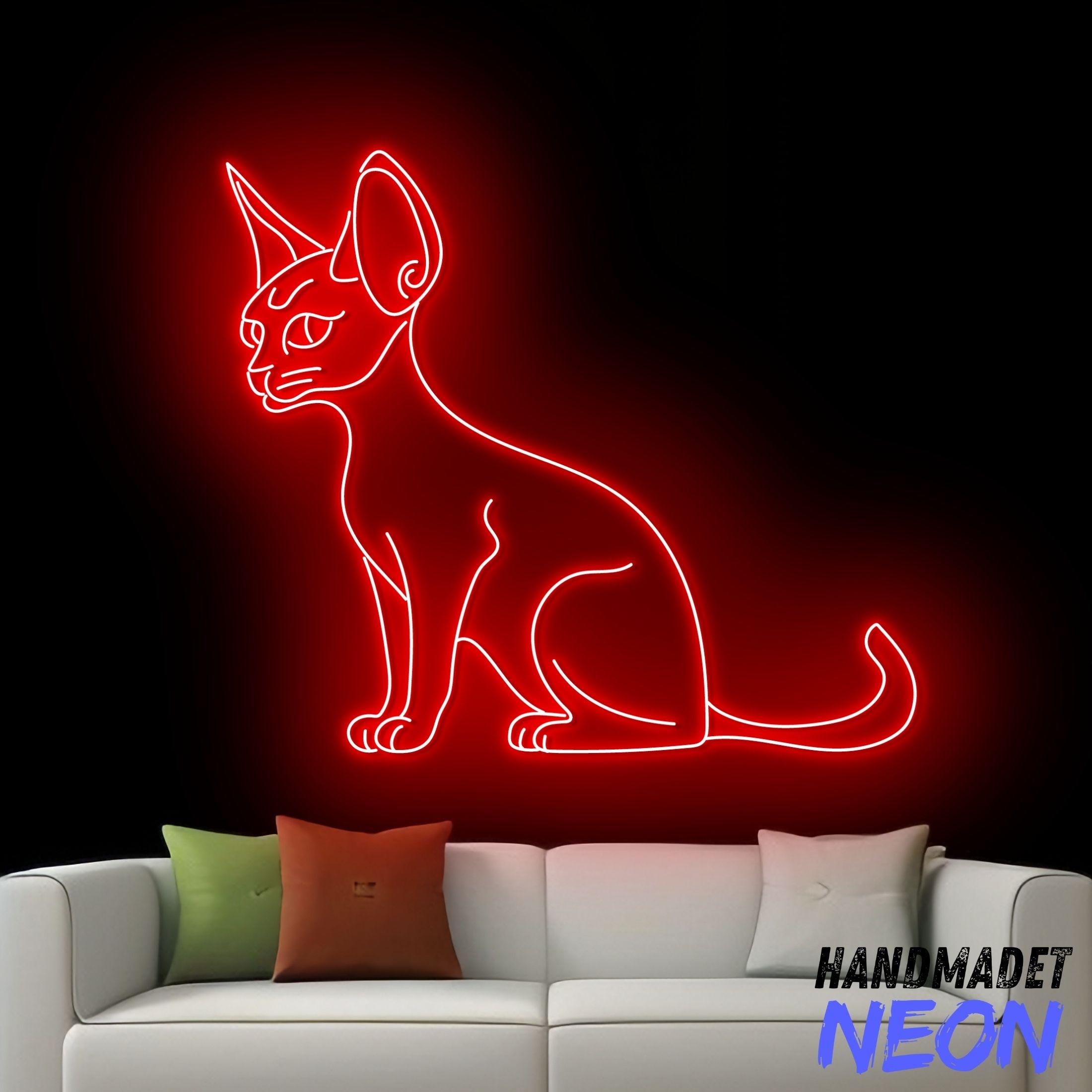 Sphynx Cat Neon Sign, Sphynx Cat Line Art Led Sign, Sphinx Cat Lover ...