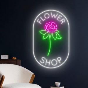 Flower Shop Led Sign, Flower Neon Sign, Flower Neon Light, Floral Led ...