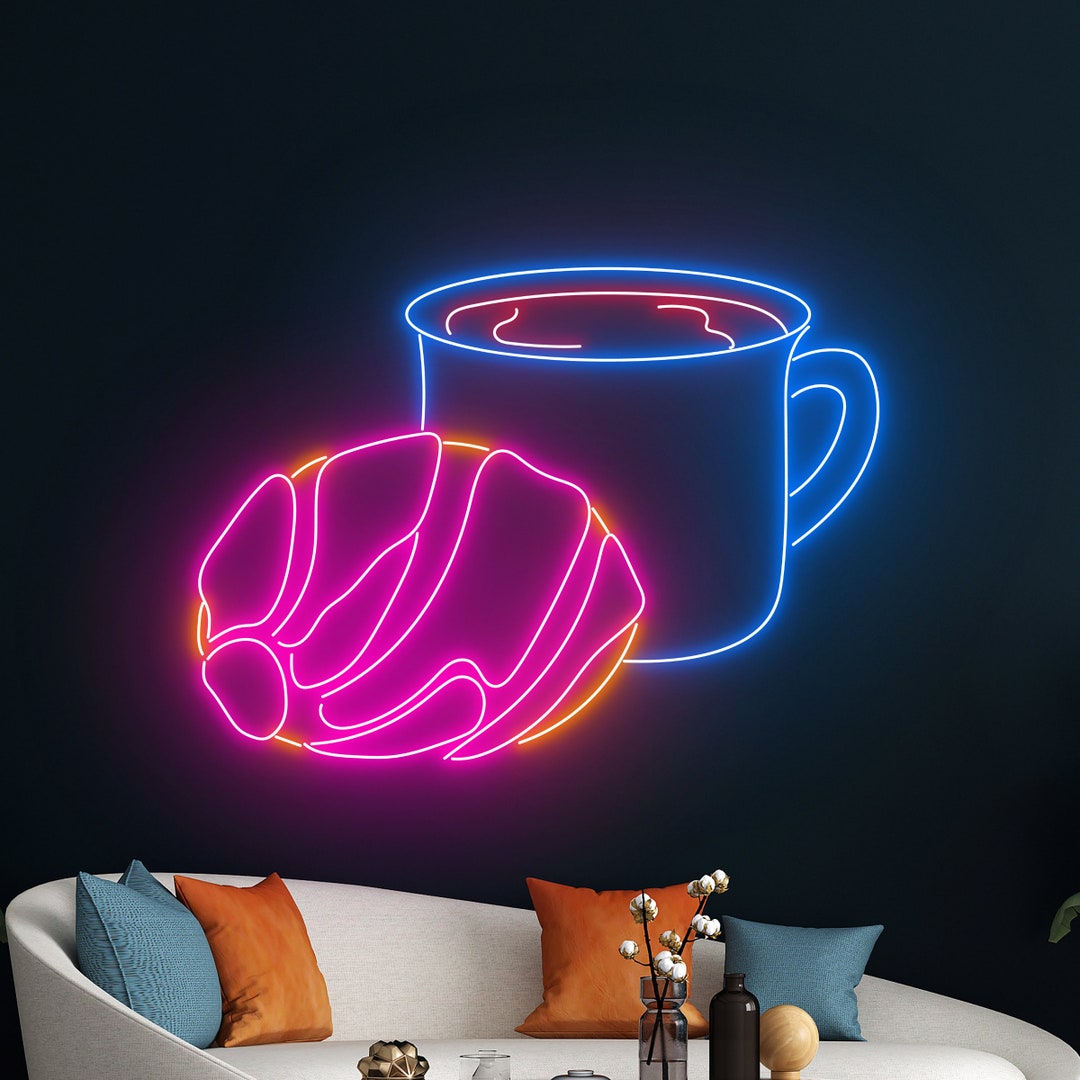 Concha Cafecito Coffee Neon Sign, Concha Bread Led Sign, Cafecito Led ...