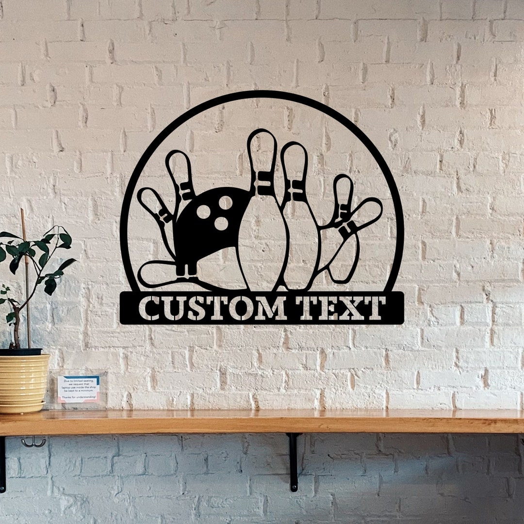Personalized US Bowling Metal Wall Art LED Light, Bowling Metal Sign ...