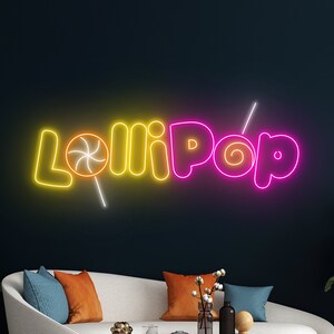 Lollipop Neon Sign, Lollipop Led Sign, Lollipop Candy Neon Light, Candy ...