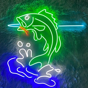 Fishing Led Sign, Fishing Neon Sign, Wall Decor, Go Fishing Neon Lights ...