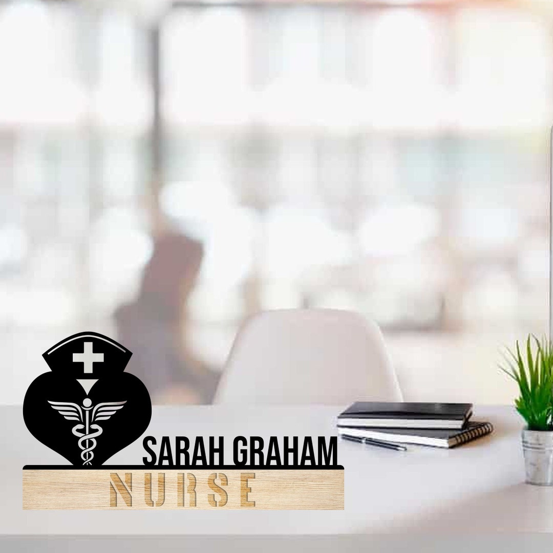 Custom Nurse Desk Name Plate, Nurse Metal Nameplate for Desk, Desk ...