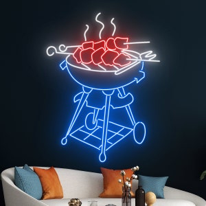 Barbeque Time Neon Light, BBQ Neon Sign, Barbecue Led Light, Grill Led ...