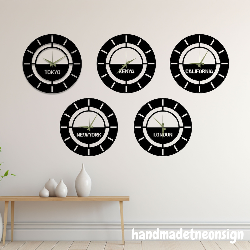 World Map Wall Clock - Etsy