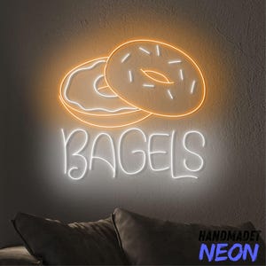 Bagels Neon Sign, Bagels Shop Led Sign, Bagels Cake Open Neon Light ...
