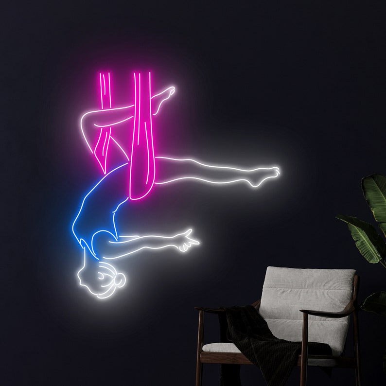 Aerial Yoga Pose Neon Sign, Yoga Led Sign, Aerial Yoga Led Light ...
